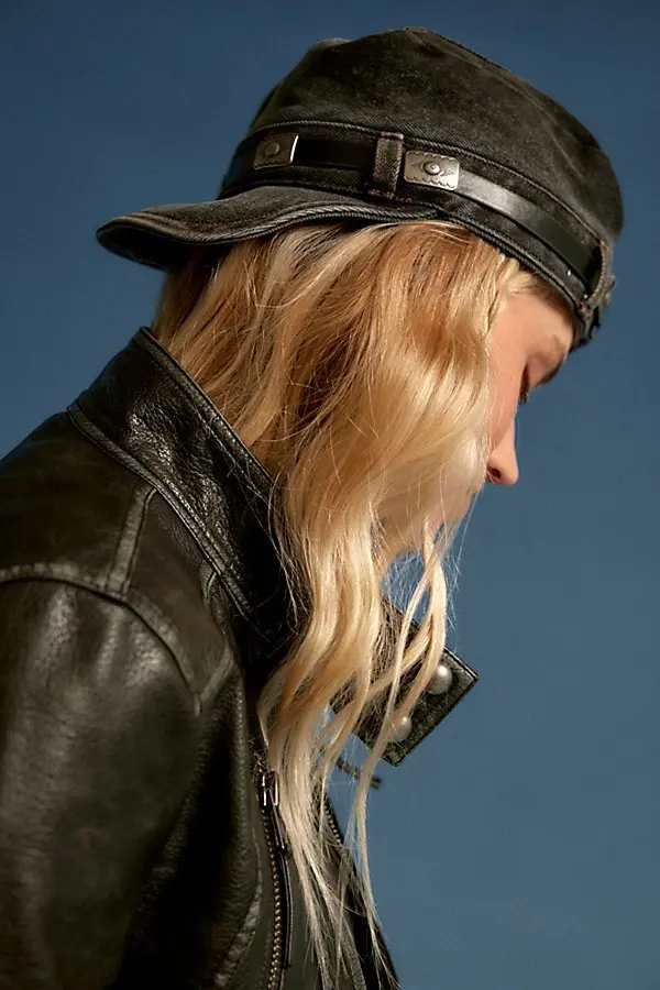 Free People Washed Cadet Cap - Black