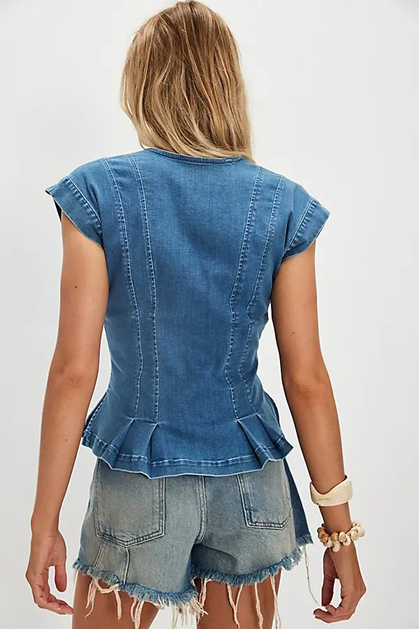Free People Dylan Denim Vest