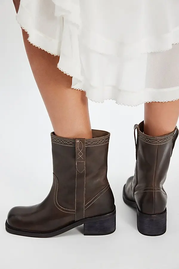 Free People Bonnie Ankle Boots - Black Distressed