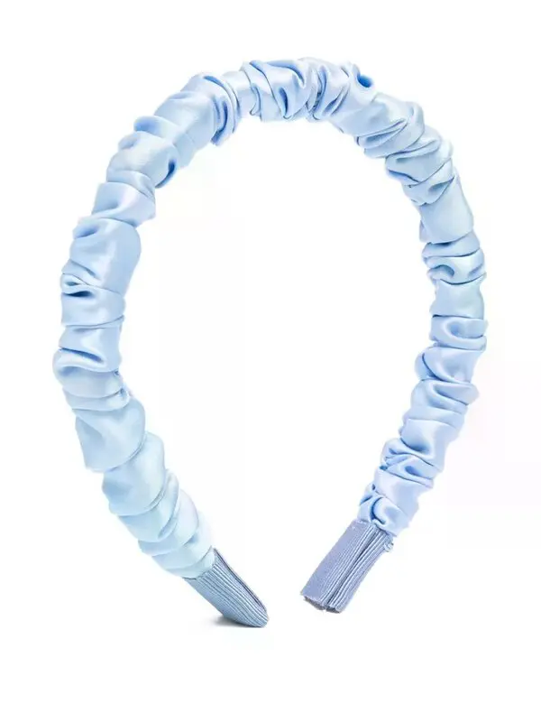 JENNIFER BEHR Ruched Satin Headband - Blue