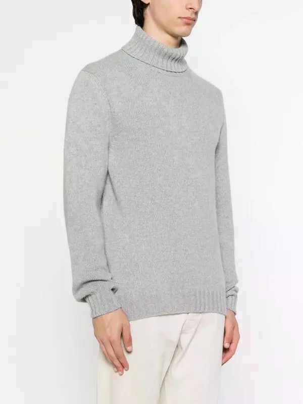 Fedeli Turtleneck Long Sleeve Sweater - Grey