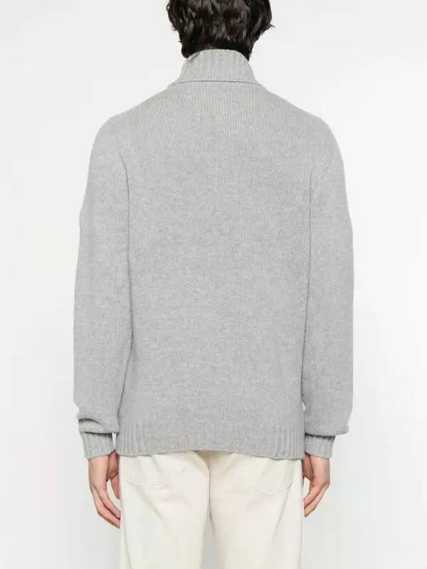 Fedeli Turtleneck Long Sleeve Sweater - Grey