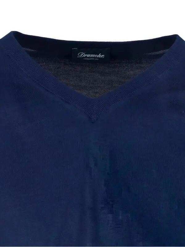 DRUMOHR Long-sleeve V-neck Sweater - Blue