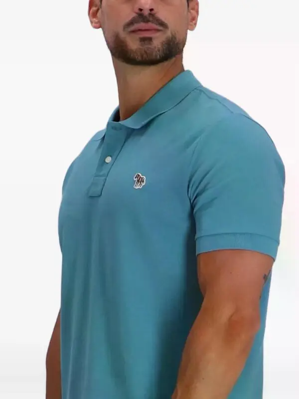 Paul Smith Zebra-patch Polo Shirt - Blue