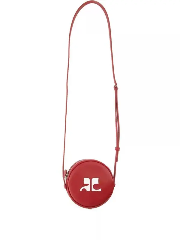 COURREGES Reedition Circle Leather Shoulder Bag - Red