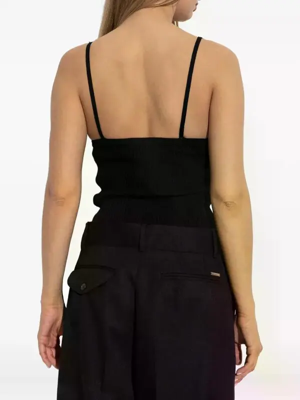 Blumarine Lace-trimmed Ribbed Top