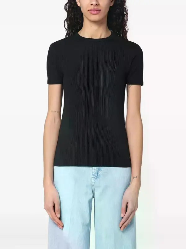 Calvin Klein Ribbed Short-sleeve T-shirt - Black