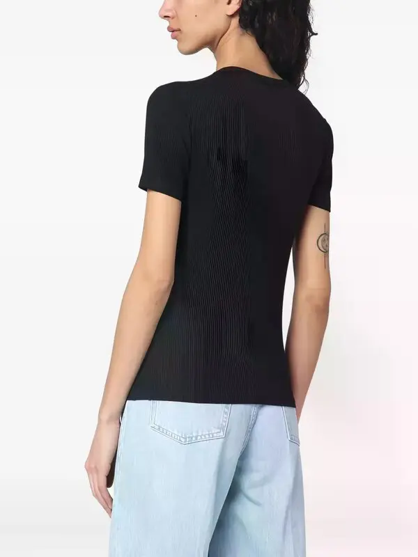 Calvin Klein Ribbed Short-sleeve T-shirt - Black