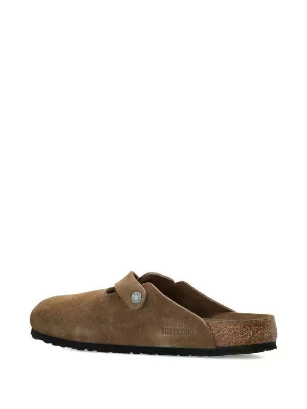 BIRKENSTOCK Boston Buckle Suede Mules - Brown