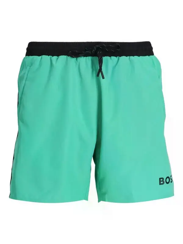 BOSS Drawstring Swim Shorts - Green