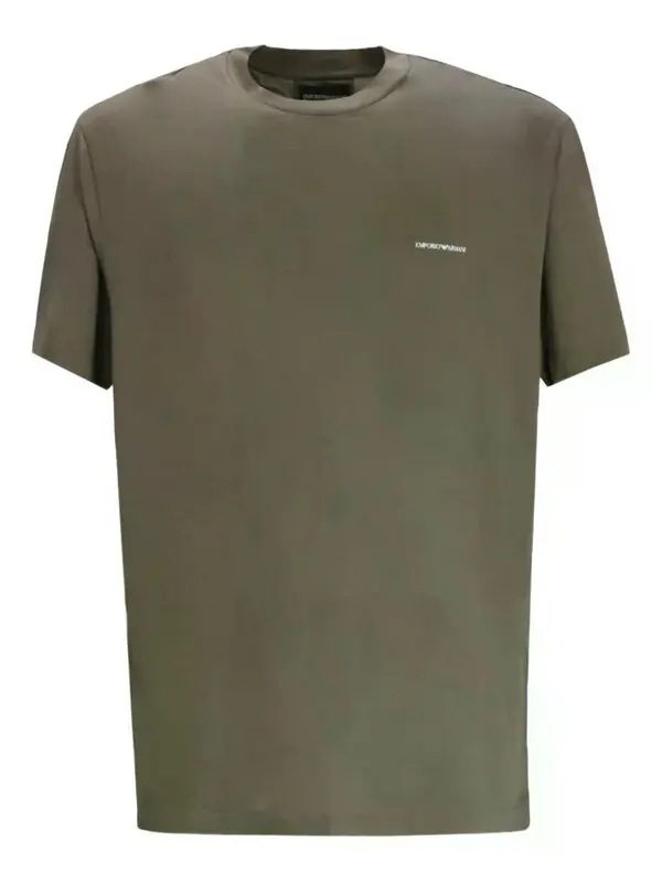 Emporio Armani Logo-print Crew-neck Jersey T-shirt - Green
