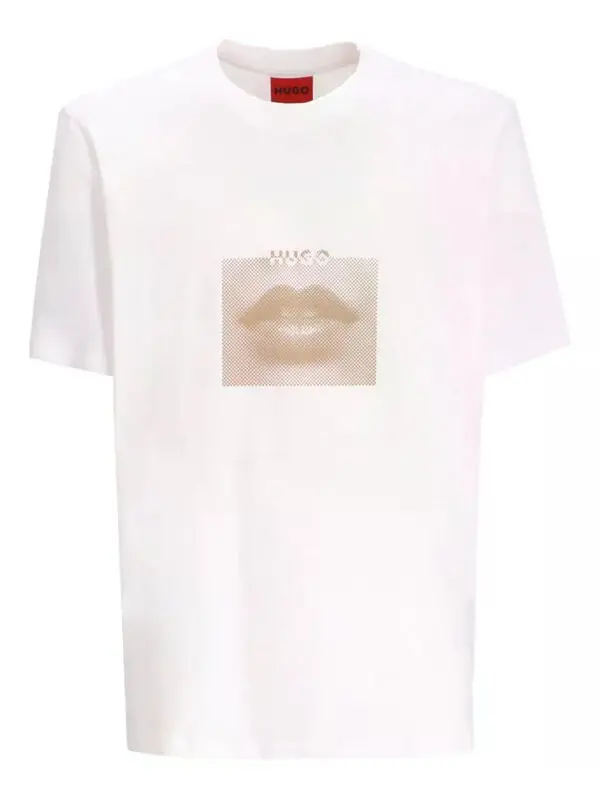 Hugo Lips-print T-shirt - White