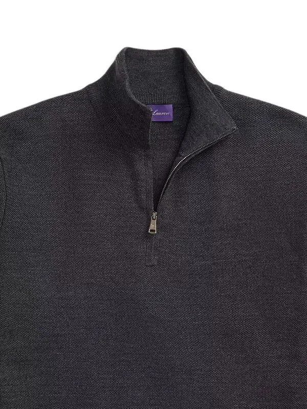 Ralph Lauren Purple Label Half-zip Wool Jumper - Grey