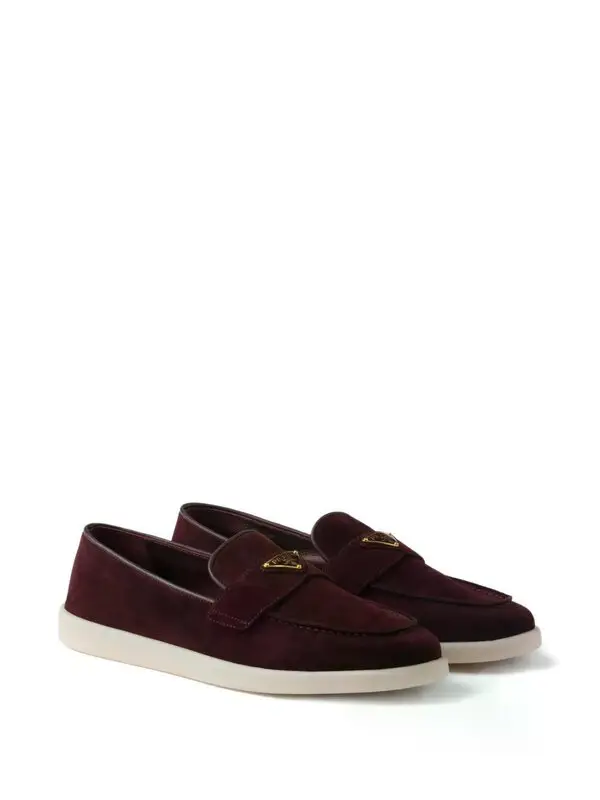 PRADA suede slip-on loafers in red velvet size 8 Christian Louboutin Loafers Men main image 4