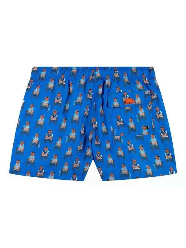 Sundek Dog-print Swim Shorts - Blue