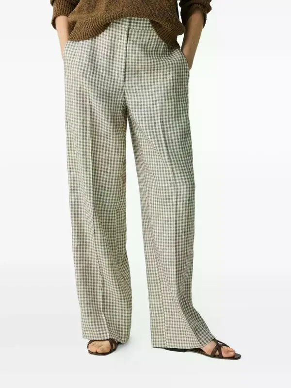 Theory Gingham Check Straight-leg Trousers