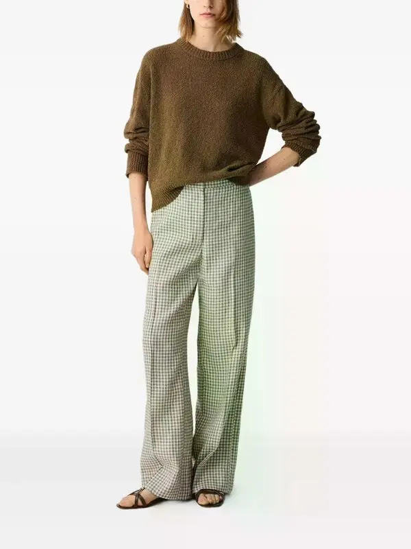 Theory Gingham Check Straight-leg Trousers