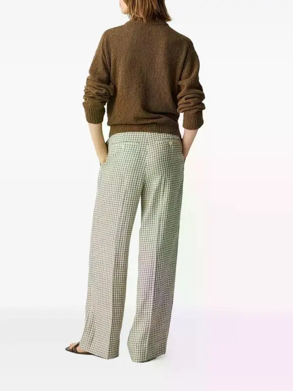 Theory Gingham Check Straight-leg Trousers