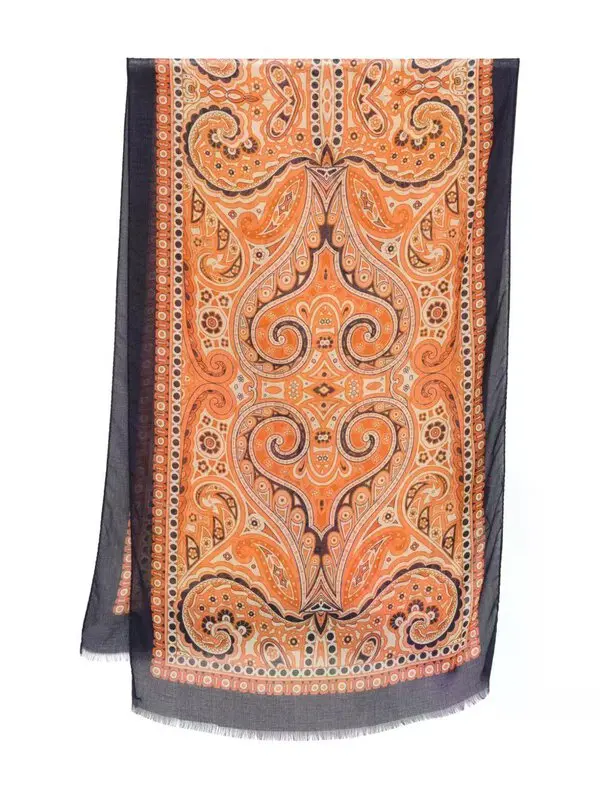 Etro Paisley-pattern Scarf - Orange
