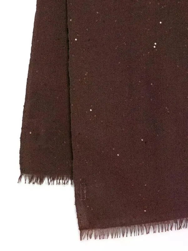 Brunello Cucinelli Diamond-yarn Sequinned Scarf - Brown