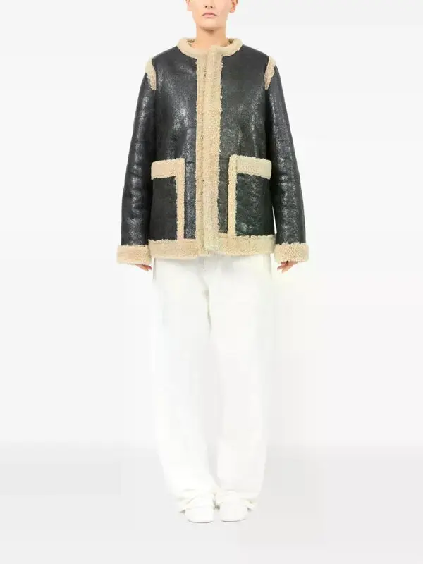 MAISON MARGIELA Leather Jacket With Shearling Panels