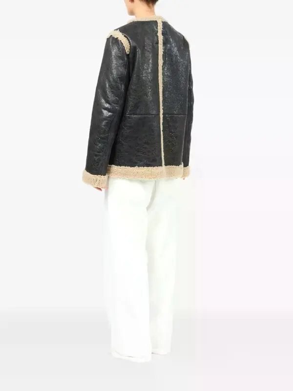 MAISON MARGIELA Leather Jacket With Shearling Panels