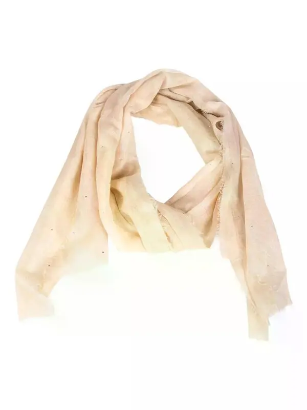 GAYNOR BONGARD Crystal-embellished Frayed Scarf - Neutrals