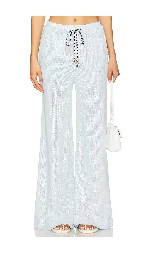 Sundry Mesh Wide Leg Pant - Chambray