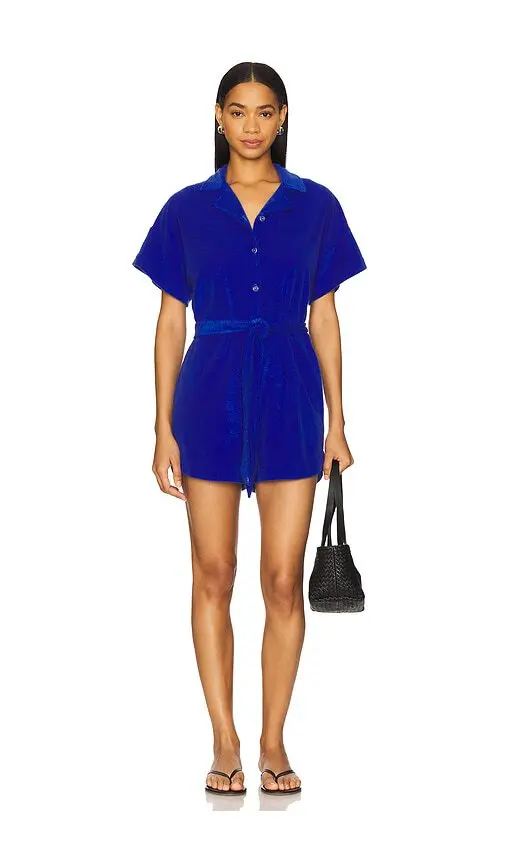 Sundry Loop Terry Romper - Cobalt