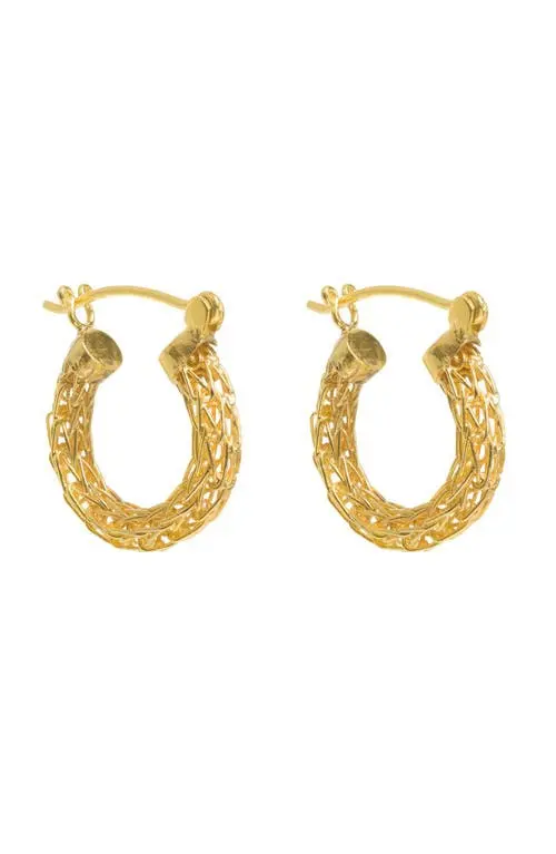 FREYA ROSE Woven Mini Hoop Earrings - Gold