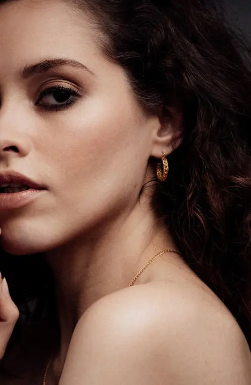 FREYA ROSE Woven Mini Hoop Earrings