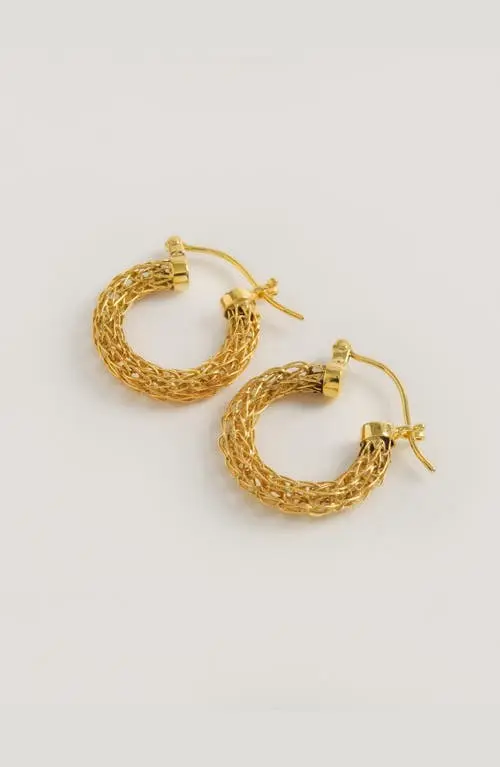 FREYA ROSE Woven Mini Hoop Earrings