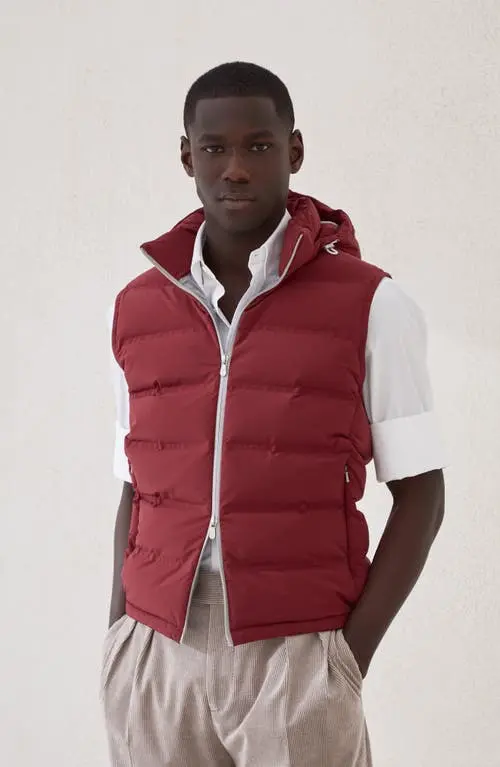 Brunello Cucinelli Taffeta Down Vest - Purple-red