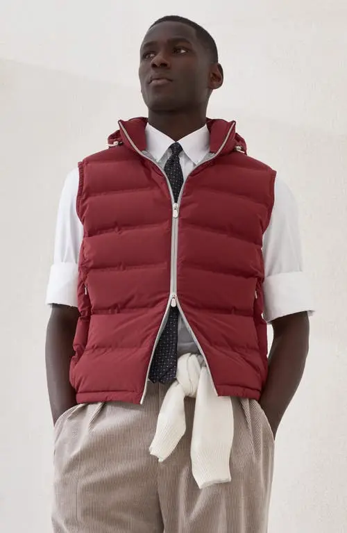 Brunello Cucinelli Taffeta Down Vest - Purple-red