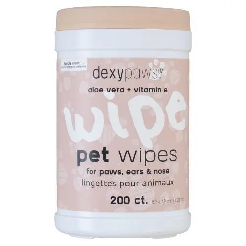 DEXYPAWS Pet Cleansing Wipes Canister 200ct - Multicolored