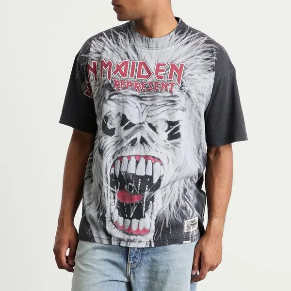 REPRESENT Iron Maiden British Metal T-shirt - Stained Black