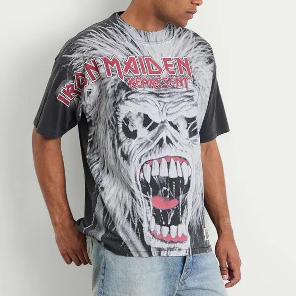 REPRESENT Iron Maiden British Metal T-shirt - Stained Black