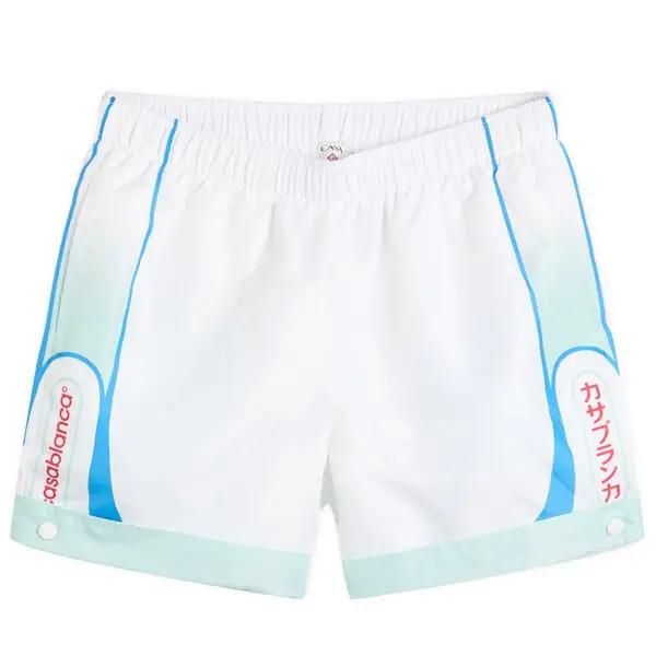 Casablanca Fuji Printed Swim Shorts - White