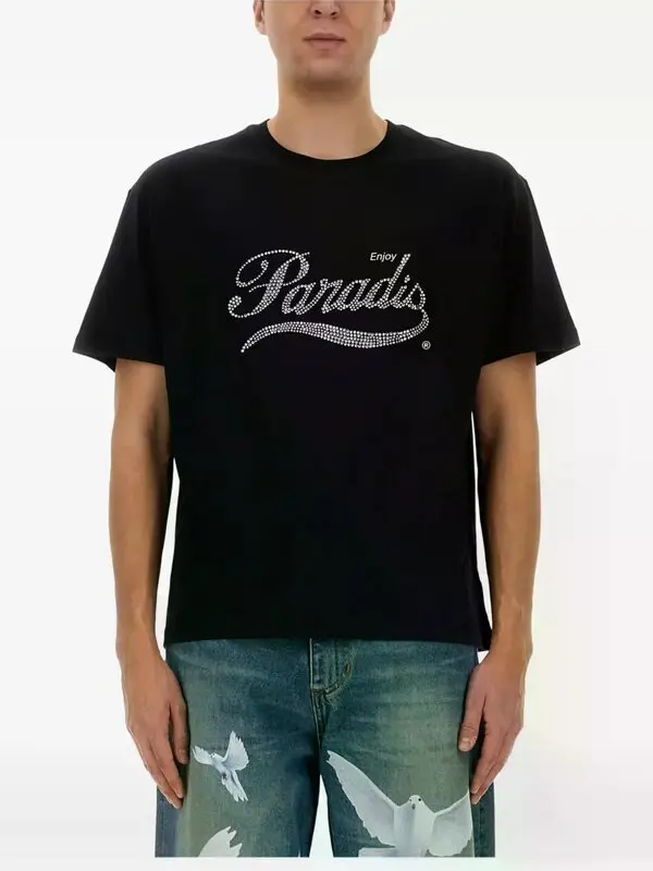 3.PARADIS Crystal-embellished Logo T-shirt