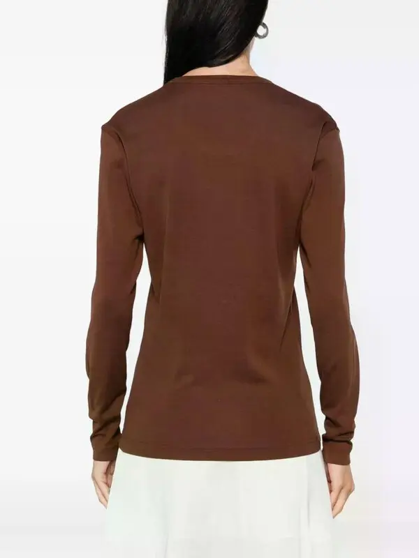 LEMAIRE Long-sleeve Cotton T-shirt - Brown