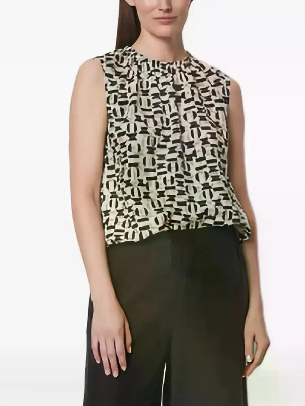 Marc O'polo Geometric-print Sleeveless Blouse