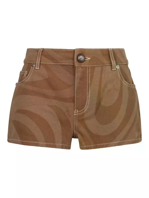 Emilio Pucci Swirl-print Cotton Shorts