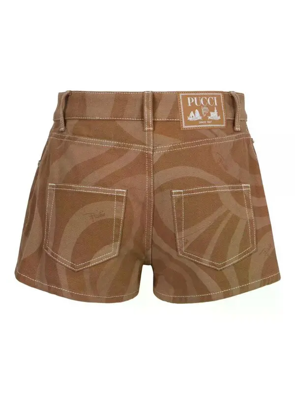 Emilio Pucci Swirl-print Cotton Shorts