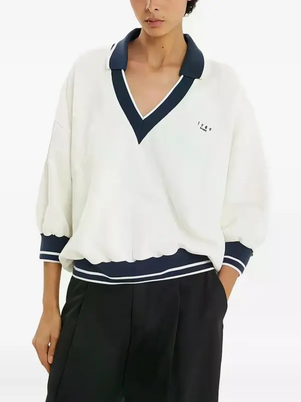 1989 STUDIO V-neck Trim Sweater