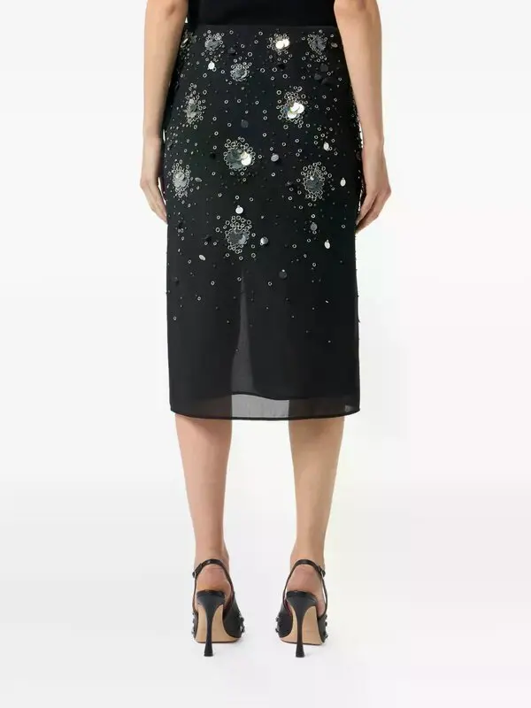 Blumarine Embroidered-sequin Wrap Mid-length Skirt