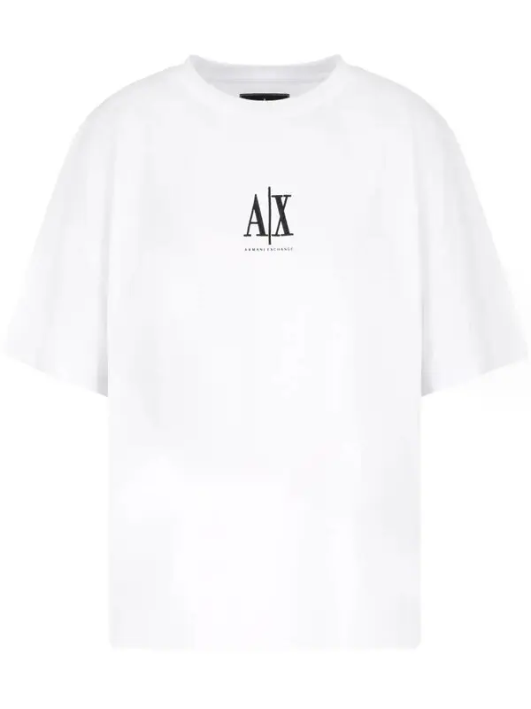 Armani Exchange Logo-embroidered T-shirt - White