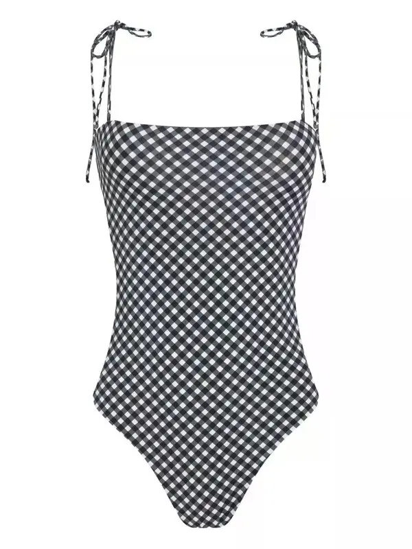 LYGIA & NANNY Winona Gingham-check One-piece Swimsuit - Black