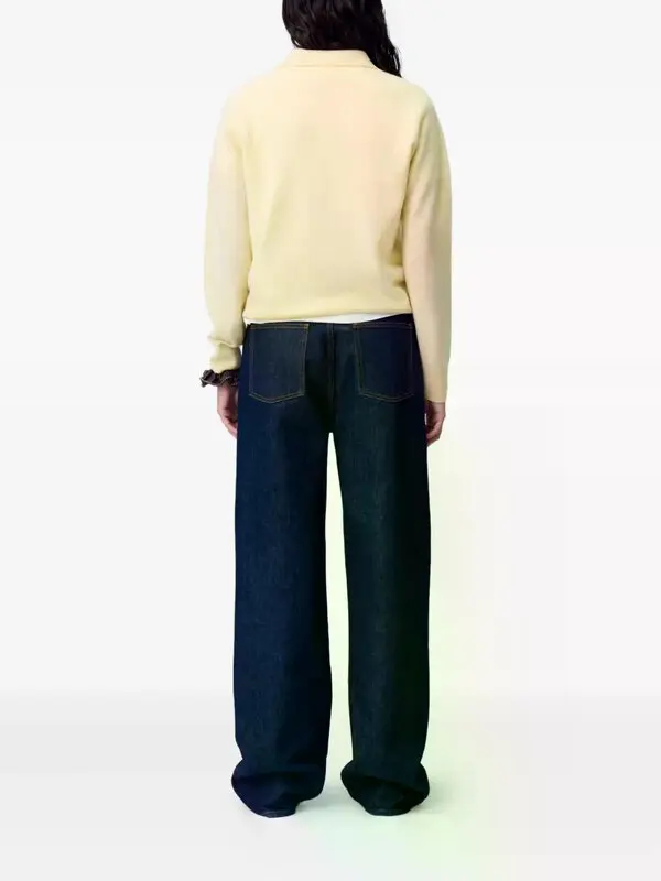 Claudie Pierlot Straight-leg Jeans With Leather Patch