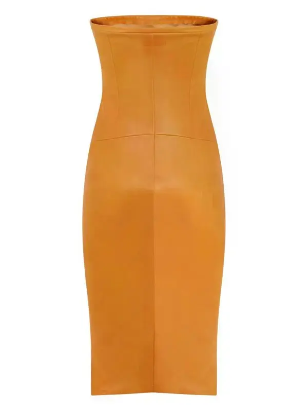 Stouls Monica 25 Strapless Leather Midi Dress
