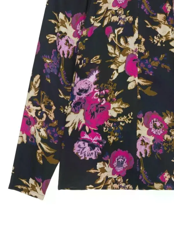 Marc O'polo Floral-print Long-sleeve Blouse - Black